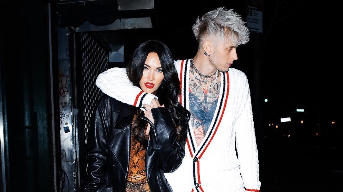 Megan Fox and Machine Gun Kelly Oozing in Knit Crop Top, Coat, and All ...