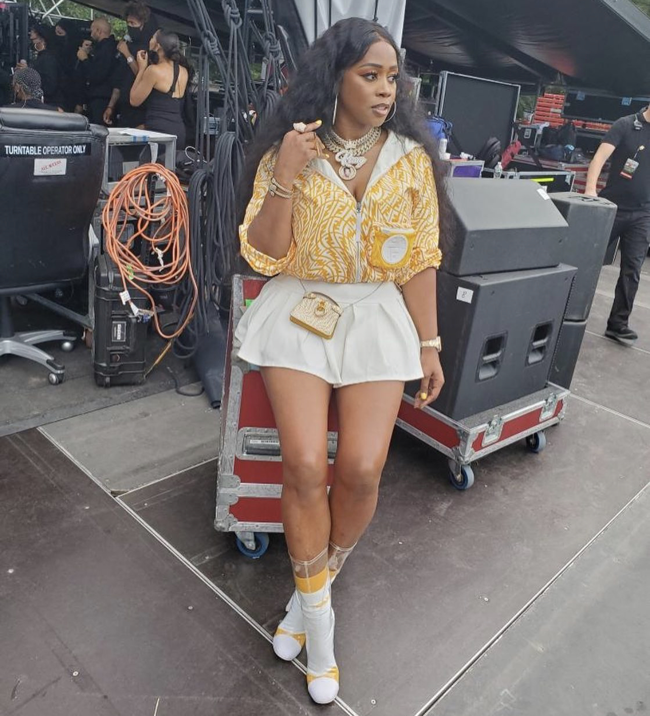 Remy Ma Performs at ‘We Love NYC’ Concert Wearing Fendi Yellow and ...