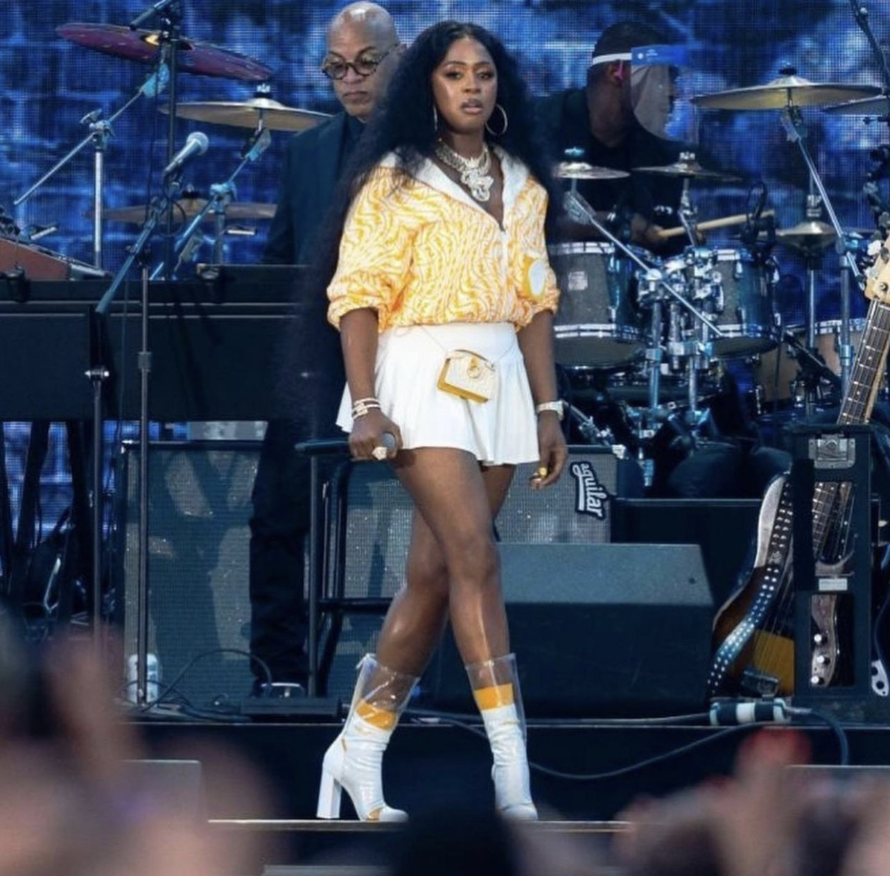 Remy Ma Performs at ‘We Love NYC’ Concert Wearing Fendi Yellow and ...