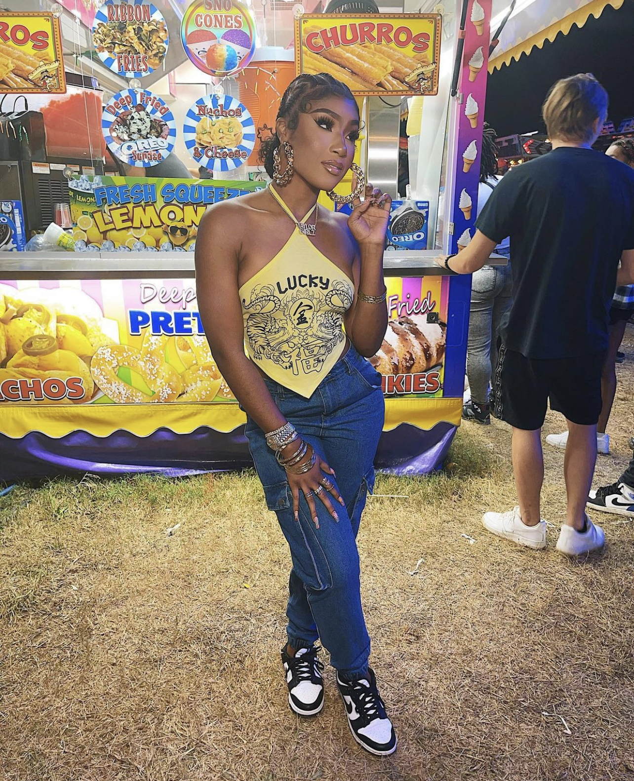 Ti Taylor Visits the State Fair Wearing Fashion Nova Neon Graphic ...