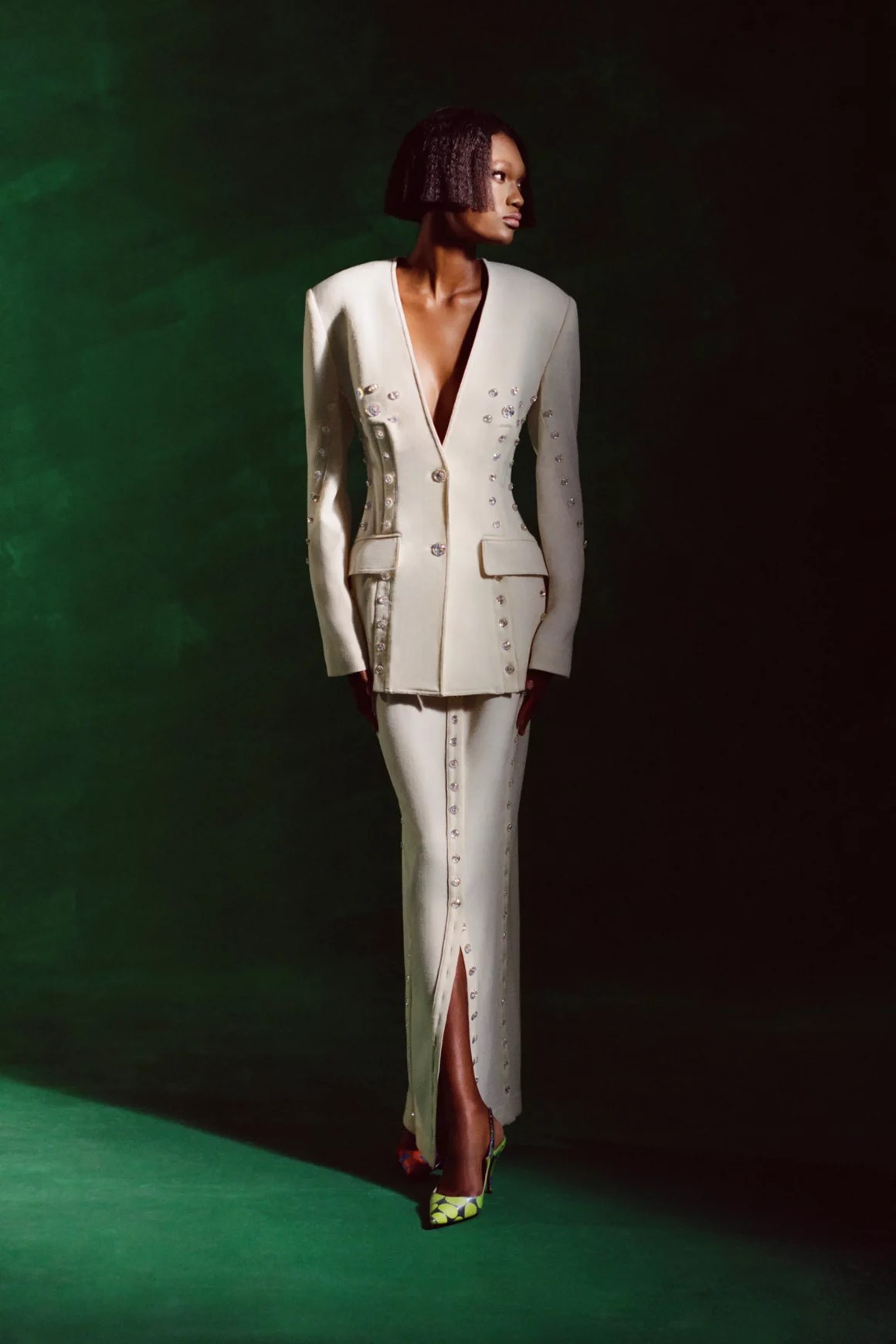 Adele Wears Custom Christopher John Rogers White Suit and Schiaparelli ...