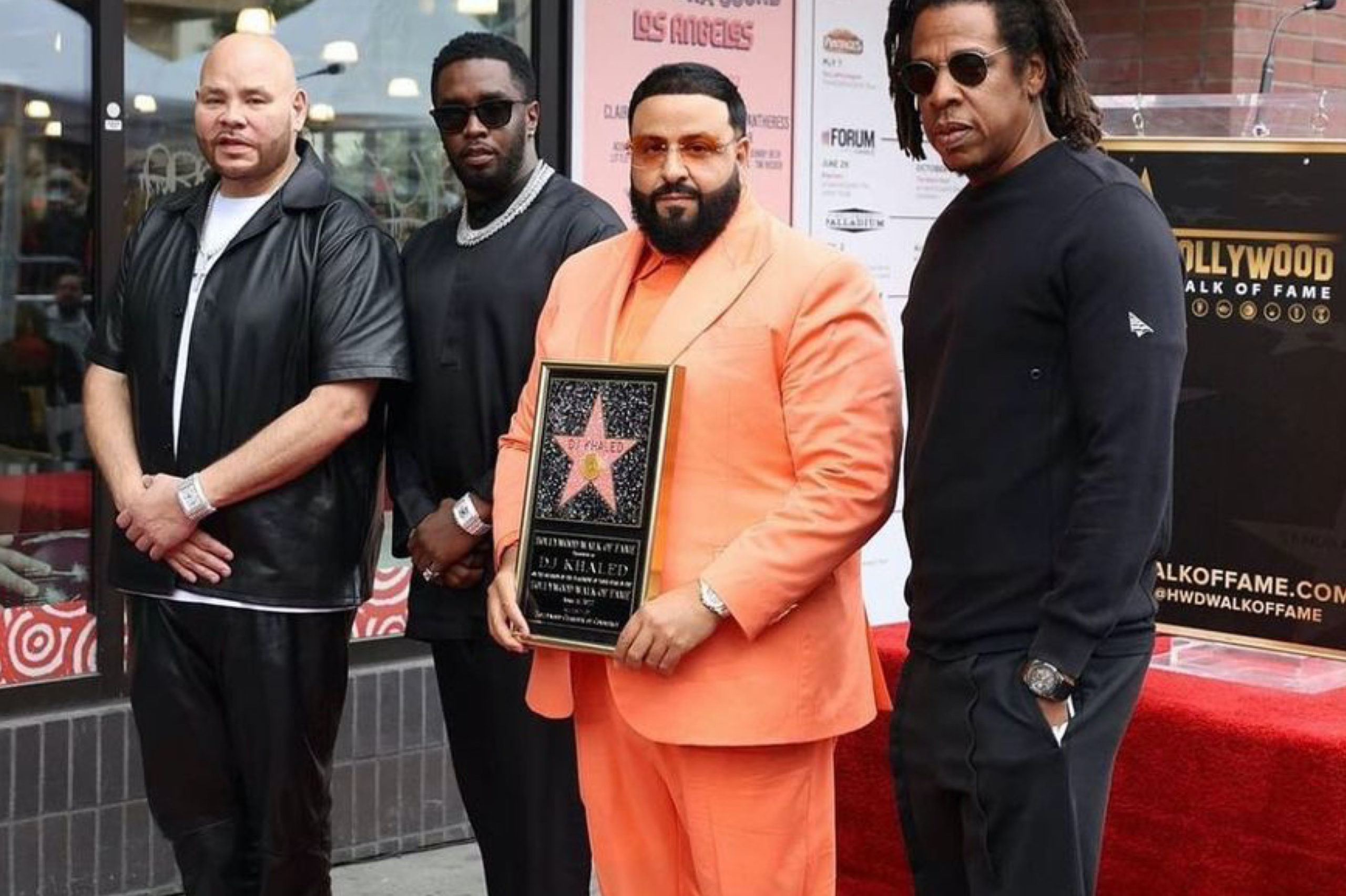 DJ Khaled Accepts His Star on the Hollywood Walk of Fame Wearing Peach ...