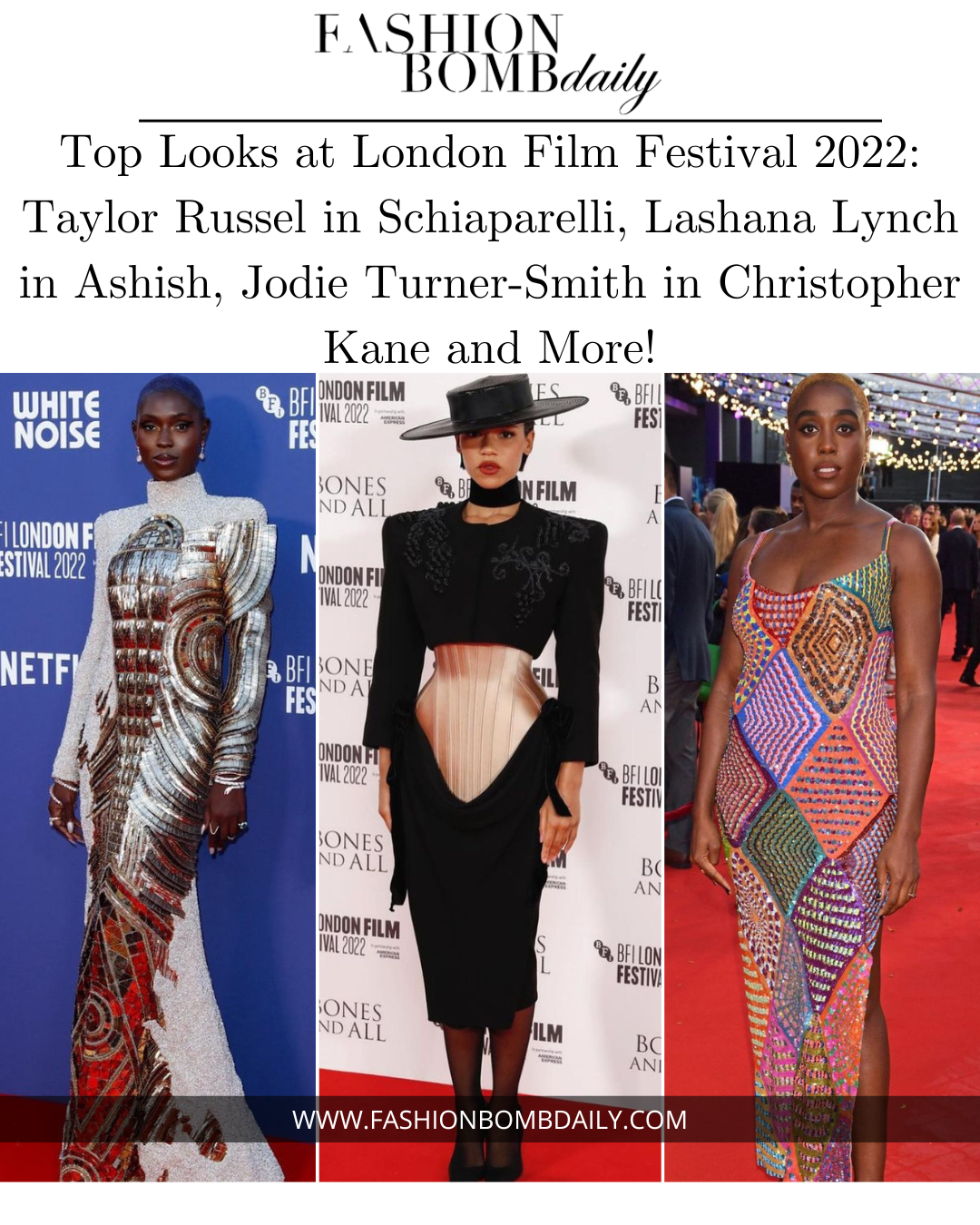 Top Looks at London Film Festival 2022: Taylor Russel in Schiaparelli ...