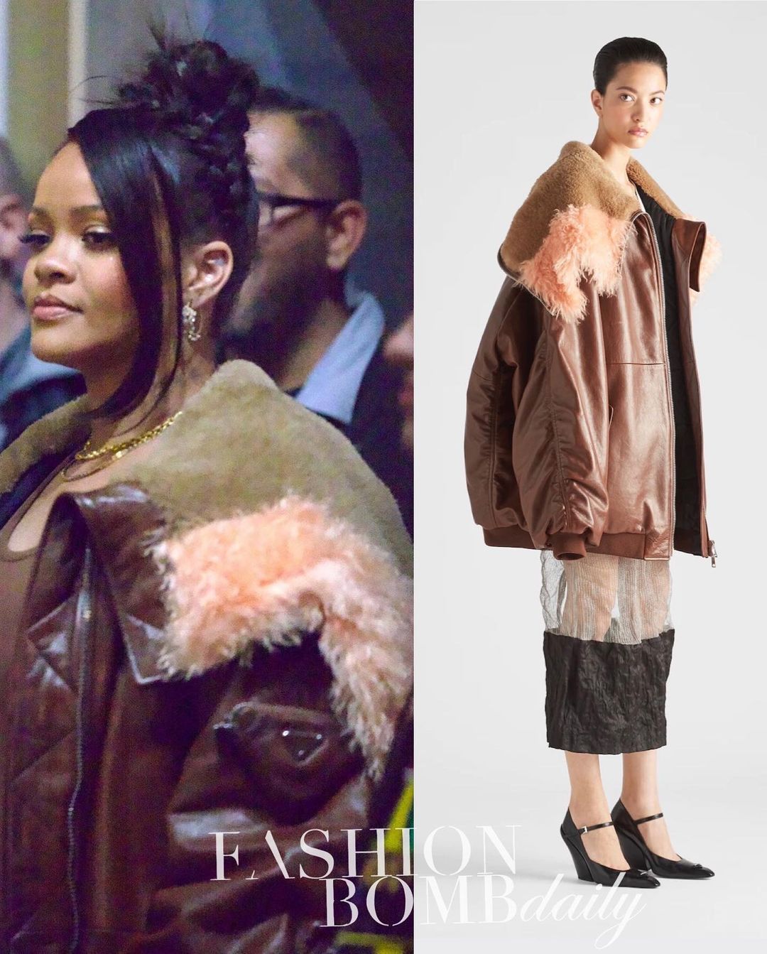 Rihanna Bundled Up in a Prada Parka at the Amazon Music Live Concert ...