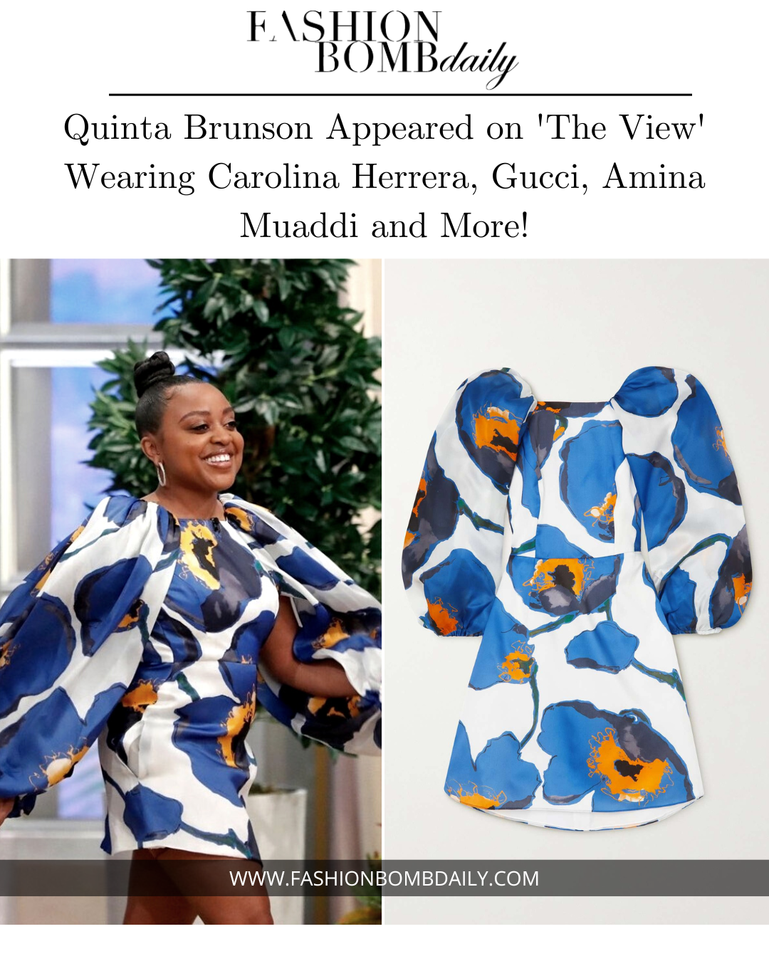 Quinta Brunson Appeared on 'The View' Wearing Carolina Herrera, Gucci ...