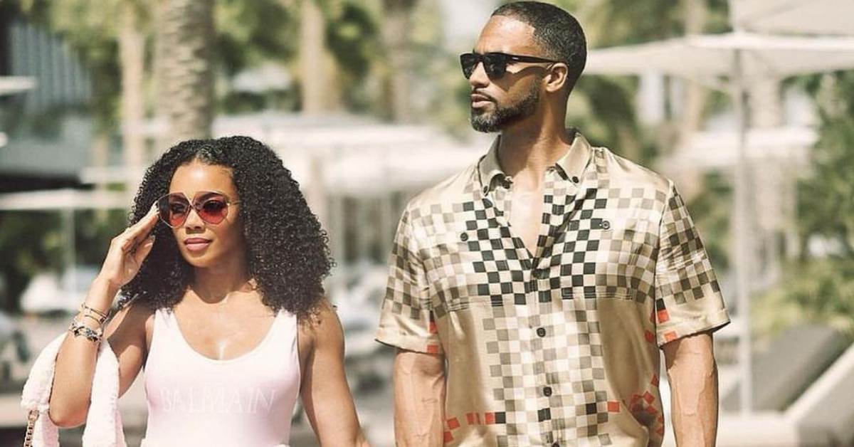 Monique and Melvin Rodriquez Glow in Dubai wearing Pink Furry Balmain ...