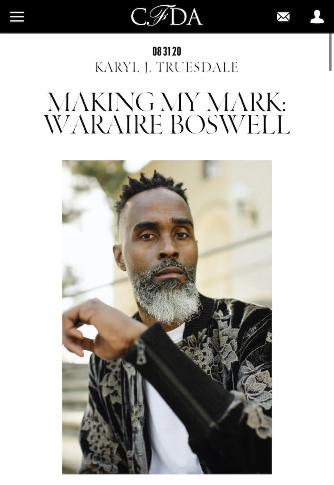 Bespoke Designer Waraire Boswell Passes Away at 48 Leaving His Mark on ...