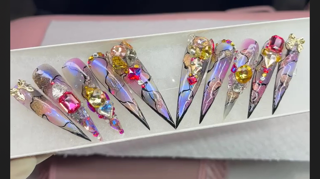 Sha'Carri Richardson Debuted Custom Embellished Nails During the 2024 ...