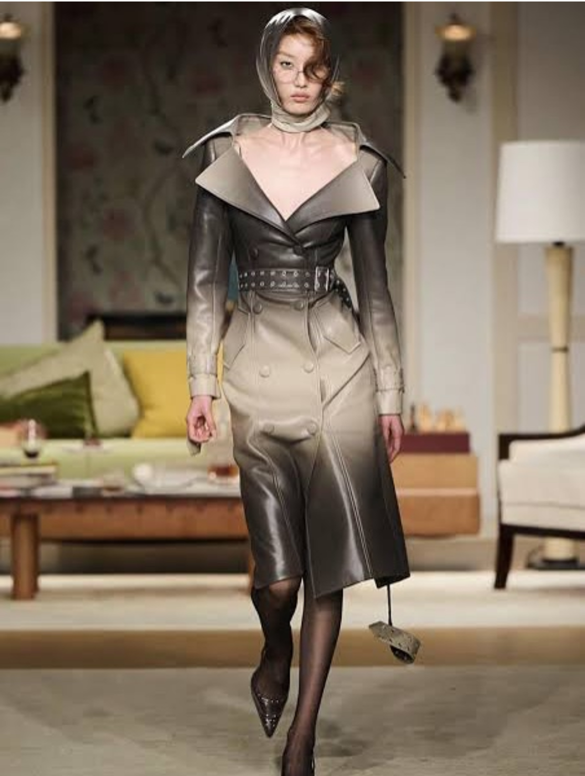 Jenna Ortega Wore a Ombre MarkGong SS25 Leather Trench to the Netflix ...