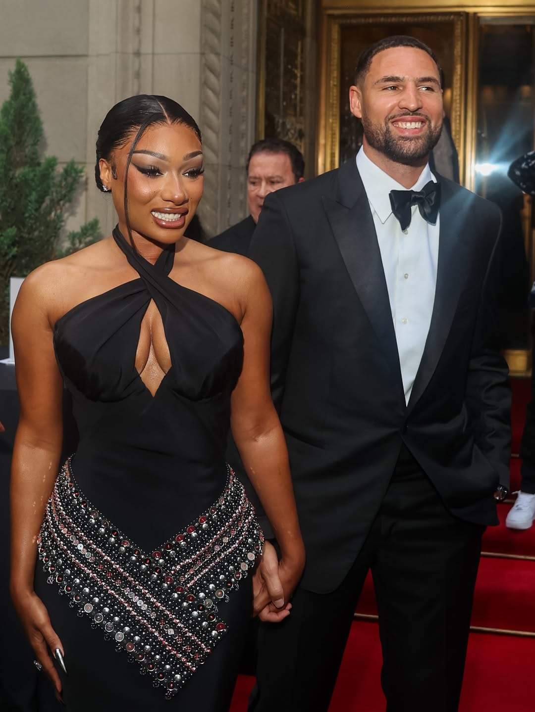 Fashion Bomb Couple: Megan Thee Stallion Stuns in Off-White Gown with ...