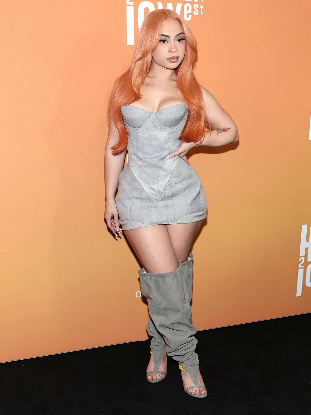 Ice Spice Posed in a Grey Fanci Club SS26 Dress to the Highest 2 Lowest Premiere in NY - Fashion ...