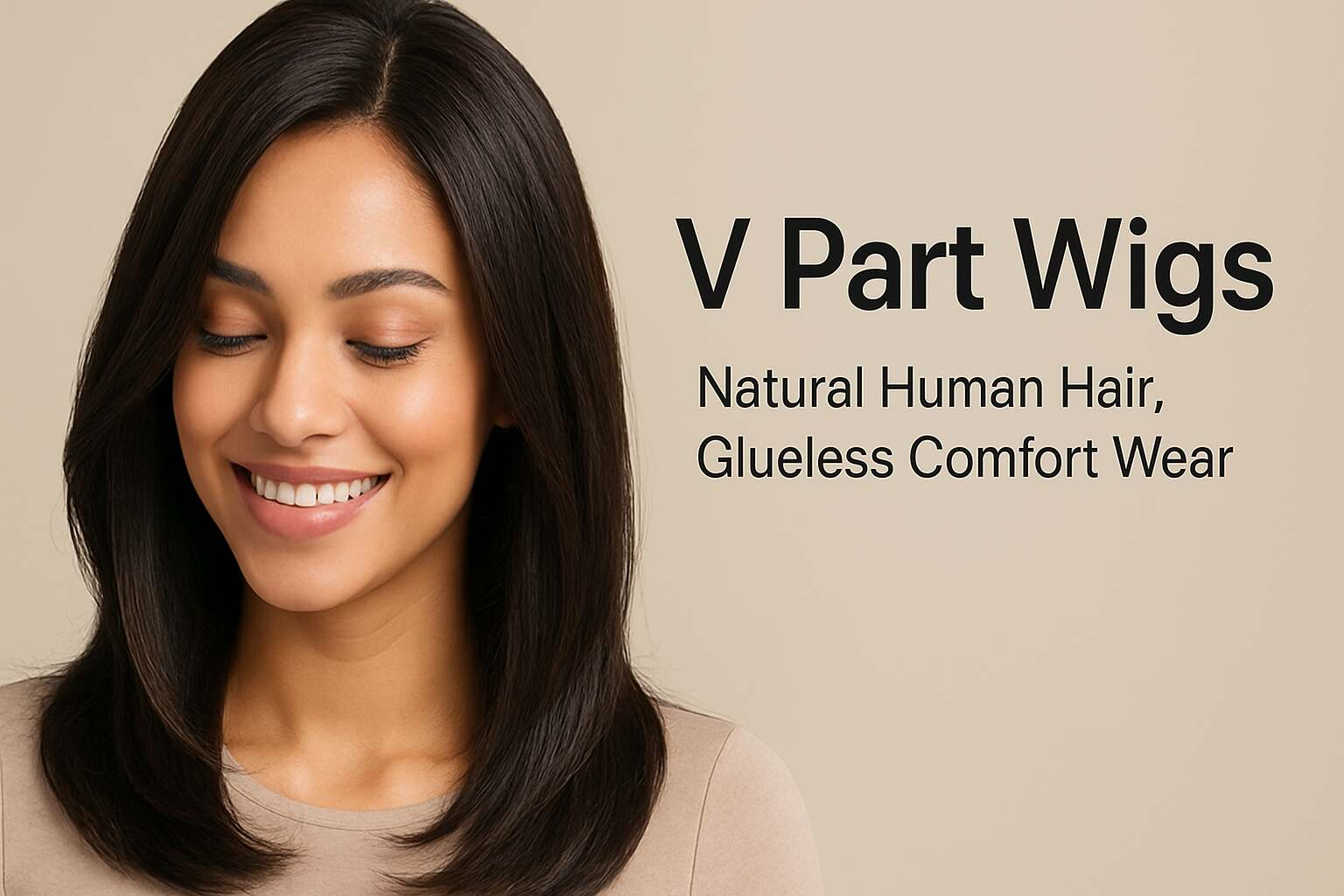 V Part Wigs: Natural Human Hair, Glueless Comfort Wear - Fashion Bomb Daily