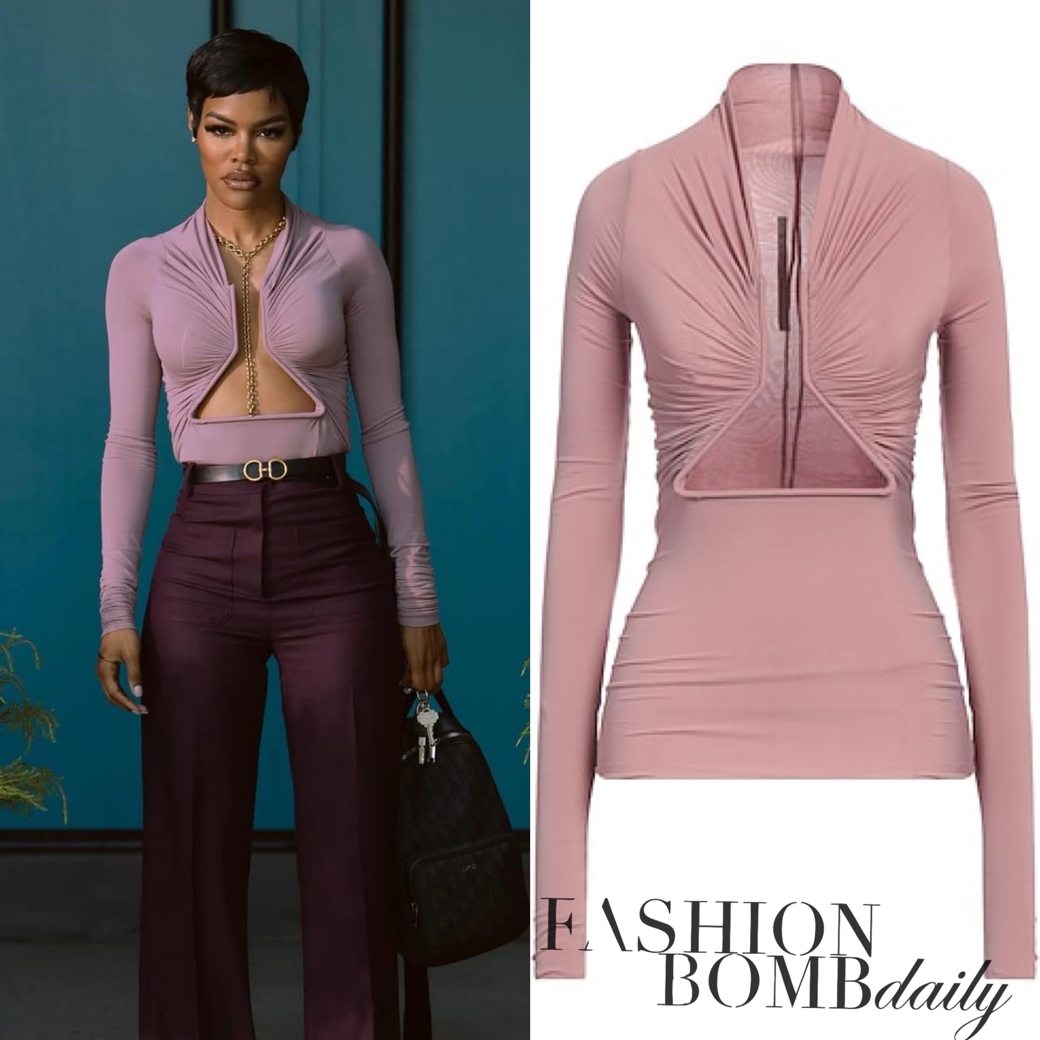Hulu's All's Fair Fashion : Teyana Taylor in a Blush Rick Owens Cut-Out ...