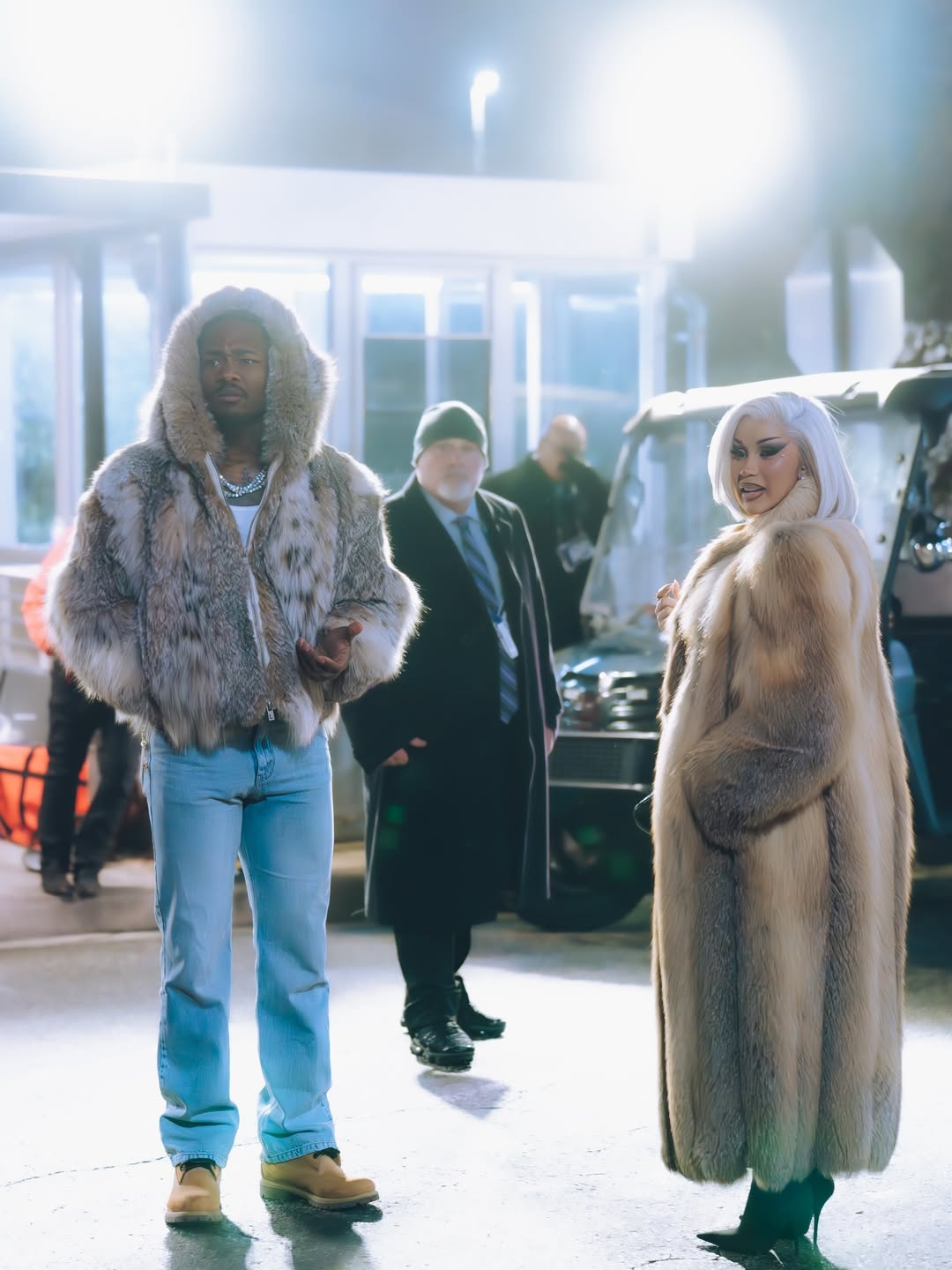 Cardi B and Stefon Diggs Step Out in Fur Coats After Sunday Night ...