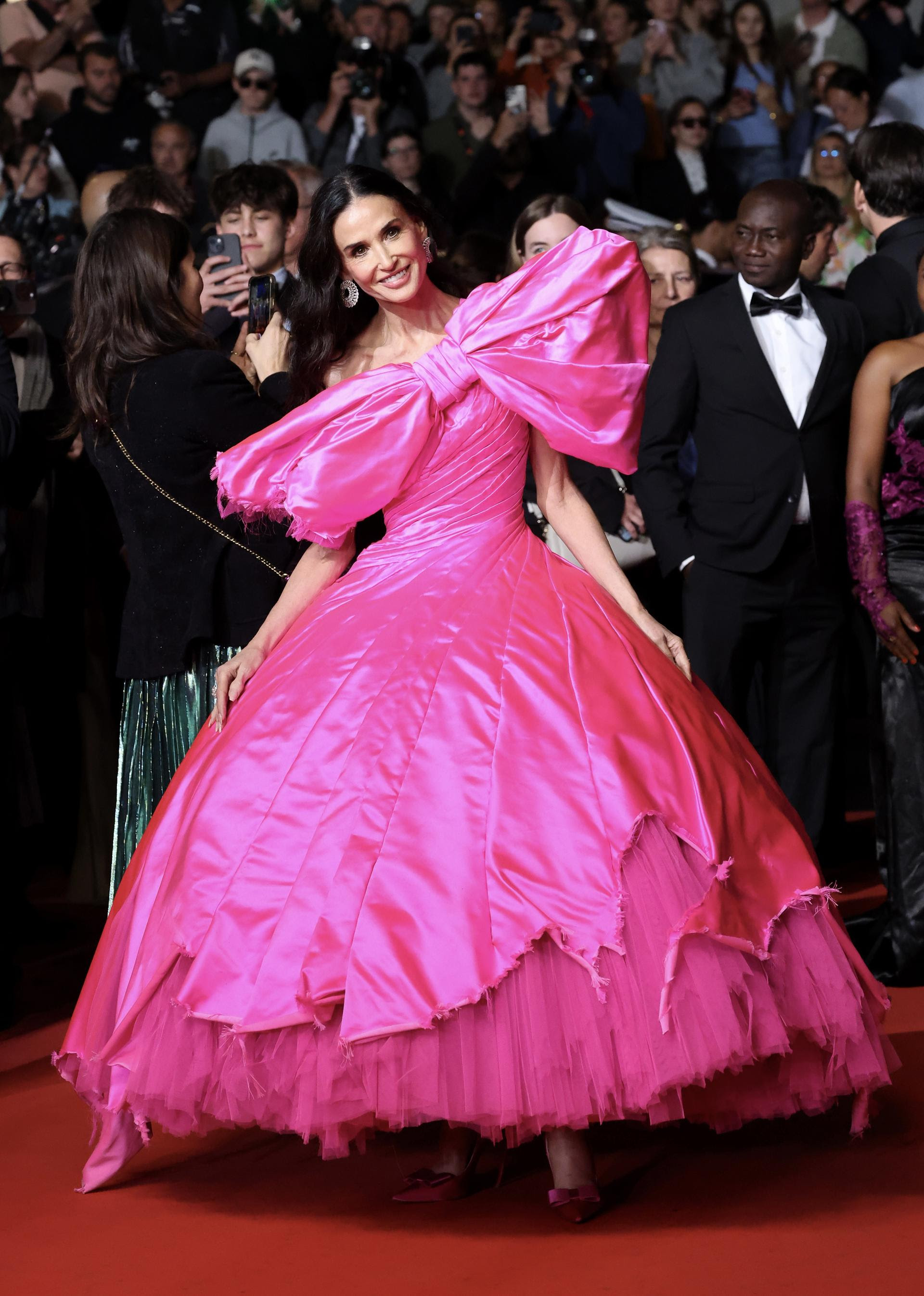 Demi Moore in Pink Silk Matieres Fecales at the “Paper Tiger” Premiere ...